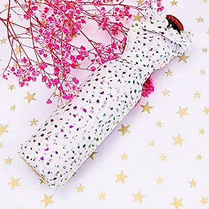 MR FIVE 25 Sheets Rainbow Tissue Paper Bulk,20" x 28",Glitter Tissue Paper for Gift Bags,Rainbow Sparkle on White Tissue Paper,Gift Wrapping Tissue Paper for Graduation,weddings,Birthday,Holiday Party