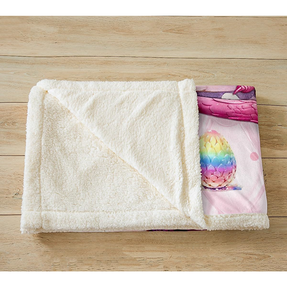 Feelyou Kids Pink Dragon Fleece Throw Blanket Dragon Eggs Sherpa Blanket Baby 30"x40" for Boys Girls Teens Bedroom Decor Dragon Scale Plush Blanket Educational Theme Pink Fuzzy Blanket