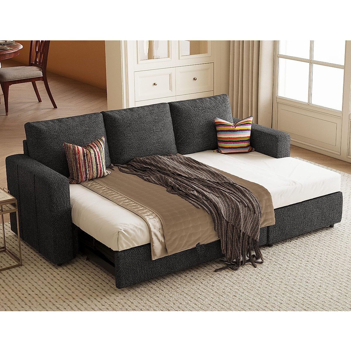 Belffin Middle Module Seat for Modular Sectional Sofa Couch Armless Single Seat Module Sofa Chair Dark Grey