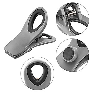 edge Chip Clips for Food Snack Bags and Storage Non-Slip with Magnetic Back and Loop Holes (20 Piece Medium, Charcoal)