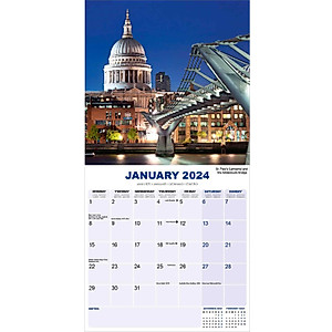2023 2024 London Monthly Wall Calendar - Travel Calendar - 12 x 24 Open - Thick No-Bleed Paper - Giftable - Academic Teacher's Planner Calendar Organizing & Planning Calendar