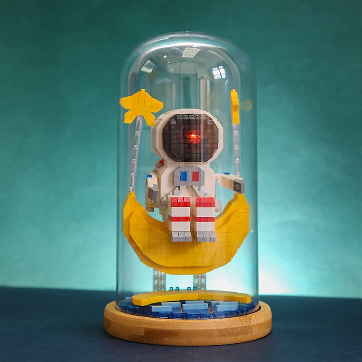 Uvini Building Blocks Astronaut Model with Light STEM Building Toy Micro Blocks for Adults or Teens Gifts Spaceman on Moon Mini Blocks Set DIY Bricks Toys 819PCS(00878)