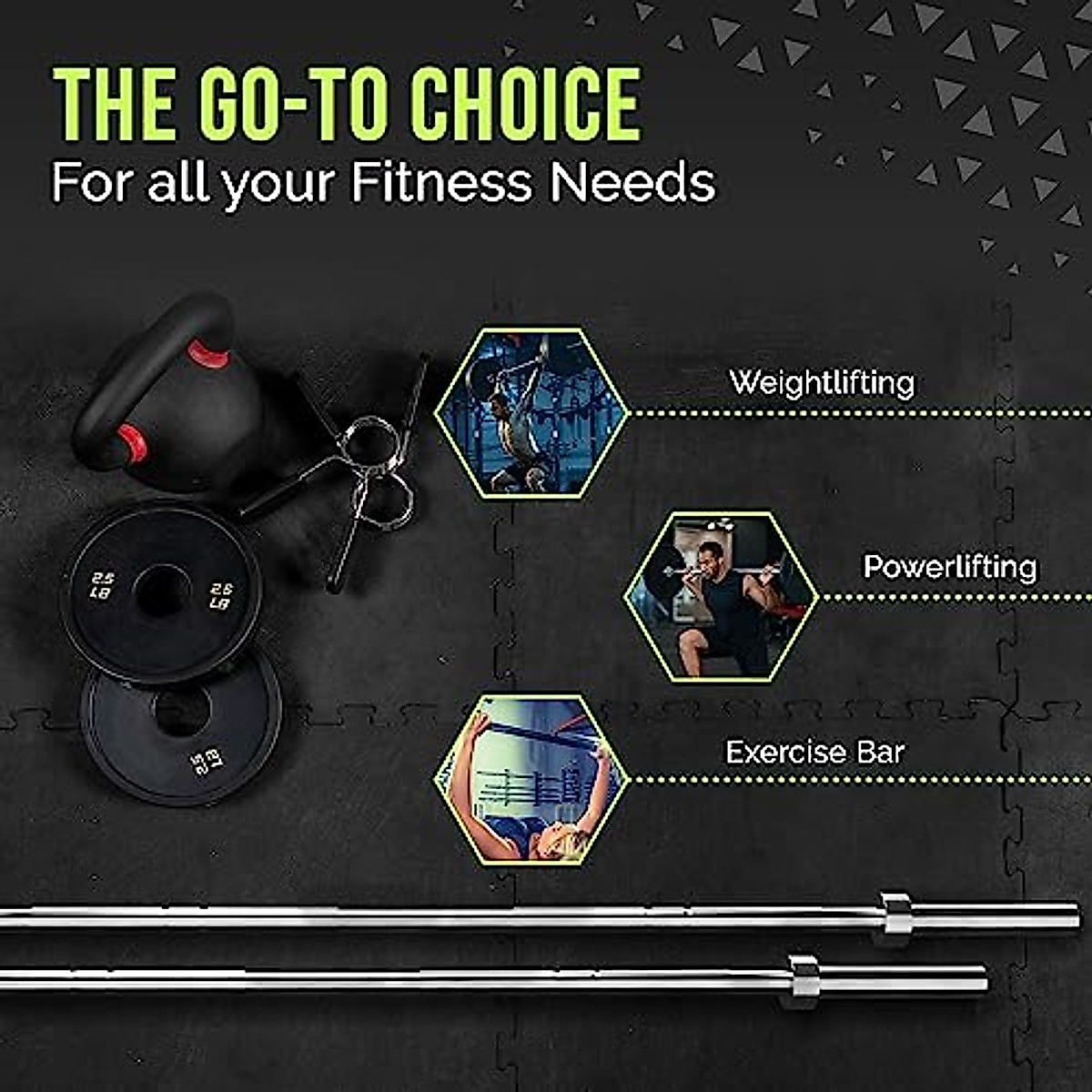 Rage Fitness Olympic Training Barbell (6FT) (15 Pound Weight) (300 LBS Capacity), Home Gym Fitness Equipment, Strength Training Workout Bar, Weight bar for Squats, Deadlift, Weightlifting, Bench Press