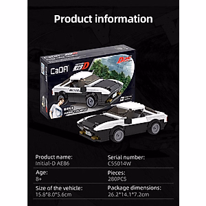 dOMOb Toyota AE86 Trueno – Initial-D 25-th Anniversary – CADA Bricks Toys for 8+ Age Kids & Adults – Realistic Car Model 1:24 Simulated Build – 280 Bricks or Blocks – for Boys, Hobbyist, Collector