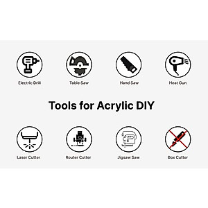 AZM Displays 12"x24", 1/2" (12mm) Clear Cast Acrylic Plexiglass Sheet for Glass Replacement, Shelving, Wedding Table Numbers, Table Signs, Engraving, Calligraphy, Crafting, Painting, DIY