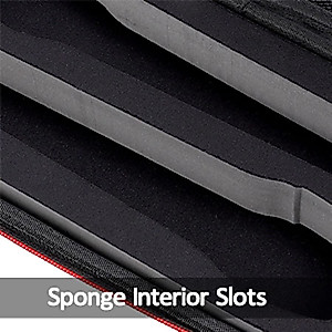 Vaguelly Wireless Microphone Case: Hard EVA Case for Handheld Microphone Dual Mic Bag Microphone Hard Carrying Travel Case, Black,Red, 30x15cm