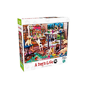 Buffalo Games - Steve Read - Painting Puppies - 750 Piece Jigsaw Puzzle for Adults Challenging Puzzle Perfect for Game Nights - Finished Puzzle Size is 24.00 x 18.00