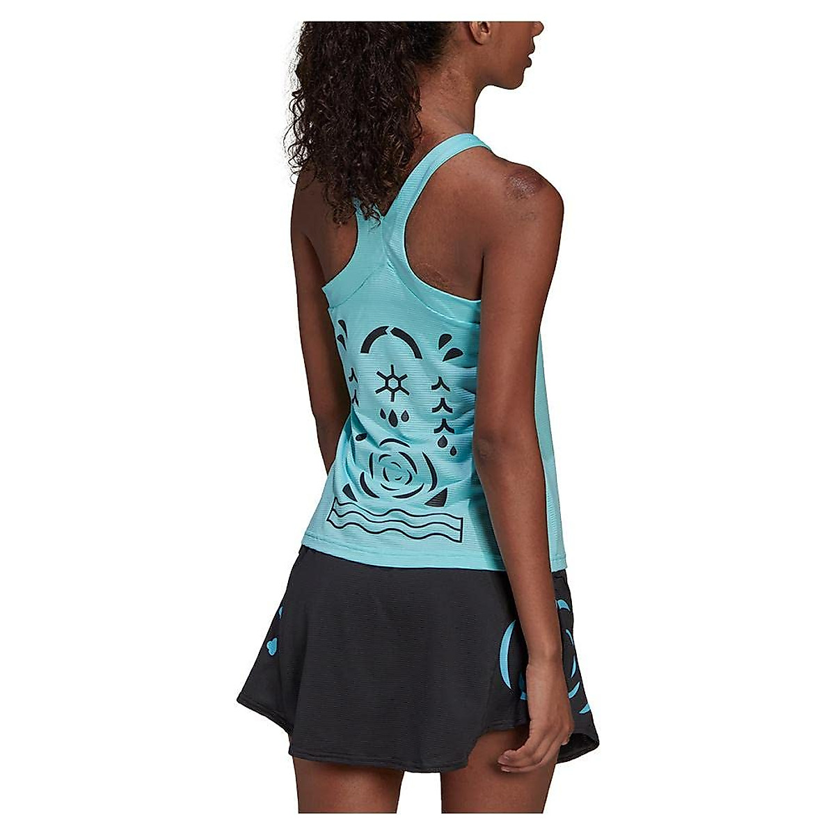 adidas Women's Tennis Y-Tank Heat.RDY, Pulse Aqua/Black (Primeblue), Medium