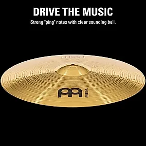 Meinl Cymbals HCS 22” Ride Cymbal for Drum Set — Made in Germany — Traditional Medium Brass, 2-Year Warranty (HCS22R)