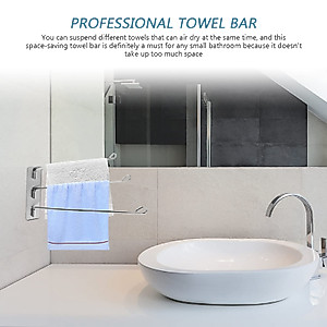 UPKOCH Toilet Paper Swing Arm Towel Mount Towel Rack Stainless Steel Towel Bar Rotation Space Saving Towel Racks Swivel Hand Towel Bar for Home Kitchen Bathroom Accessories