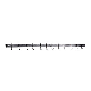 Enclume Premier Utensil Bar Wall Pot Rack, Hammered Steel