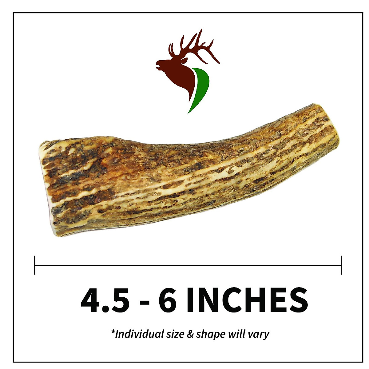 Elkhorn Premium Chews - Small Whole Single Pack (for 10-30 lb Dogs and Puppies) Premium Grade Elk Antler for Dogs (1 Piece) Sourced in The USA