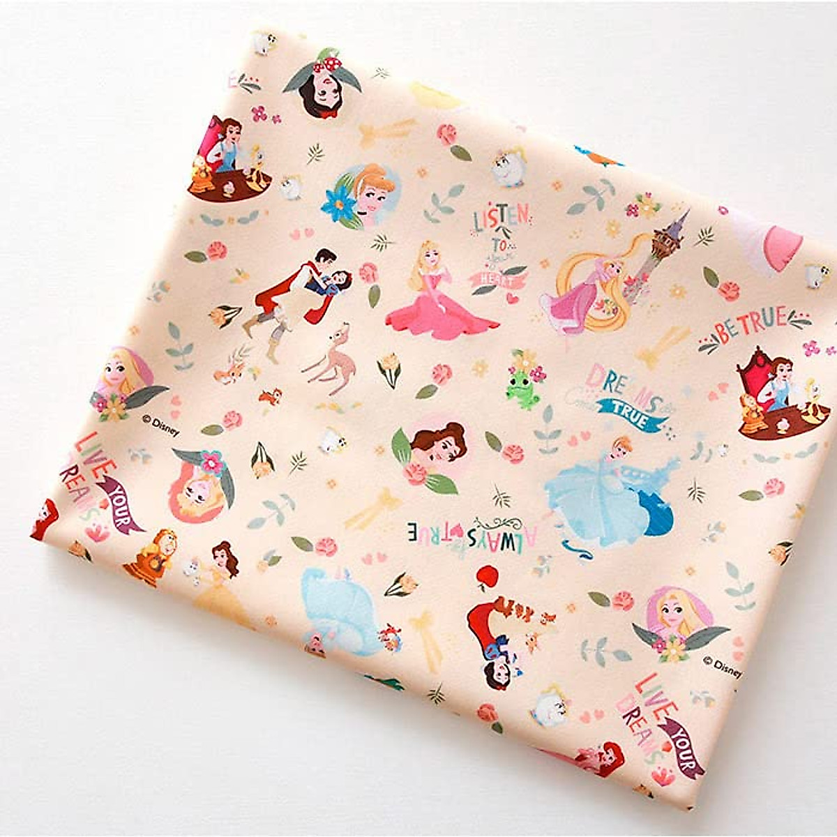 Disney Cotton Fabric by The Yard Princess Character Fabric 110cm Wide Princess Friends
