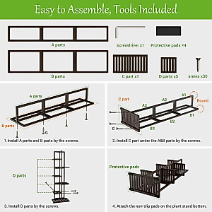 H HOMEXIN Bamboo Plant Stand Indoor & Outdoor, 6 Tier 7 Potted Tall Plant Shelf for Multiple Flower Planter Pot Holder Display Rack for Corner Patio Garden Balcony Living Room Bedroom Apartment