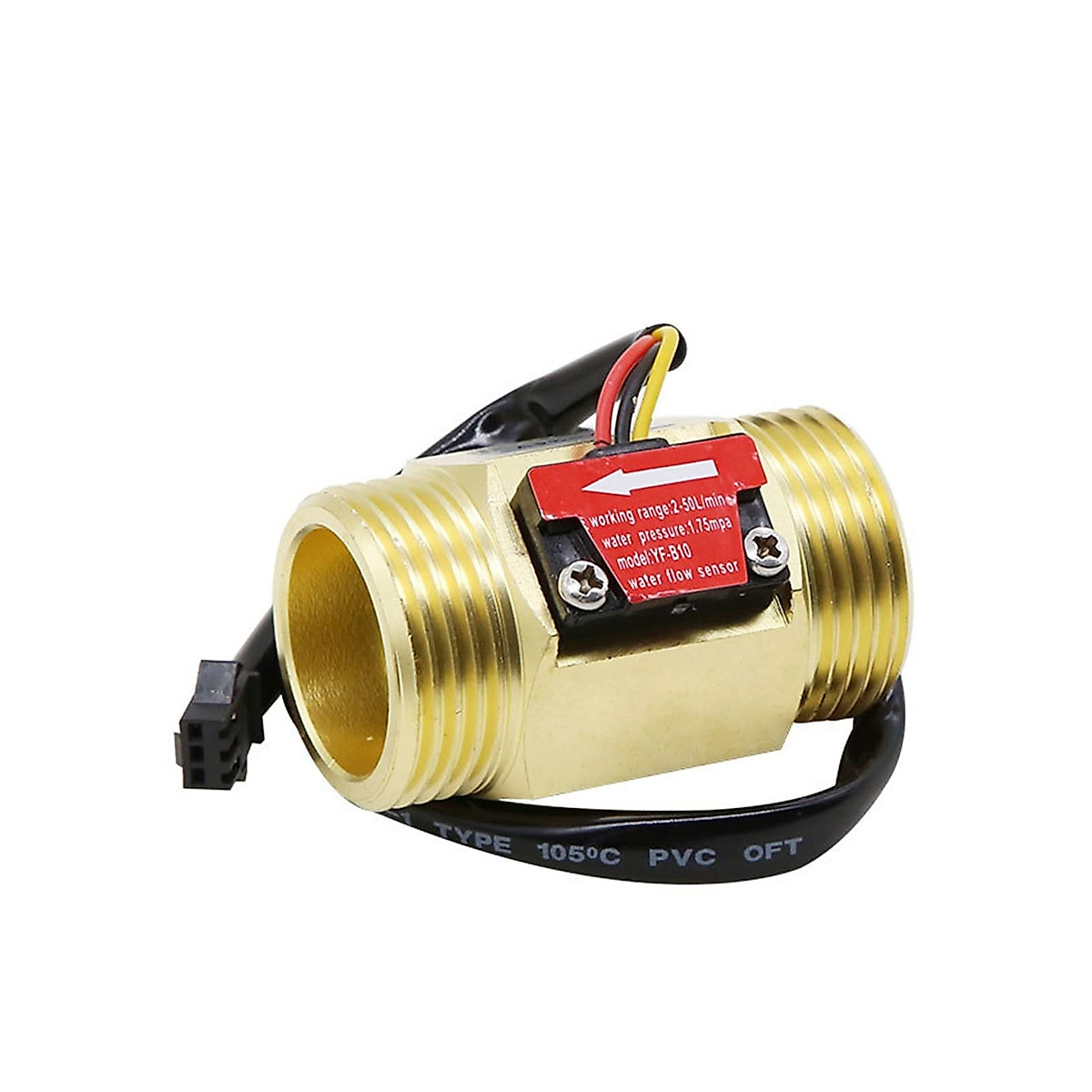 1/2" 3/4" 1" 3" Water Flow Sensor Brass 1.75MPa Sensor Turbine Flowmeter DC5~18V Used to Measure The Flow of The Medium (Size : 3/4")