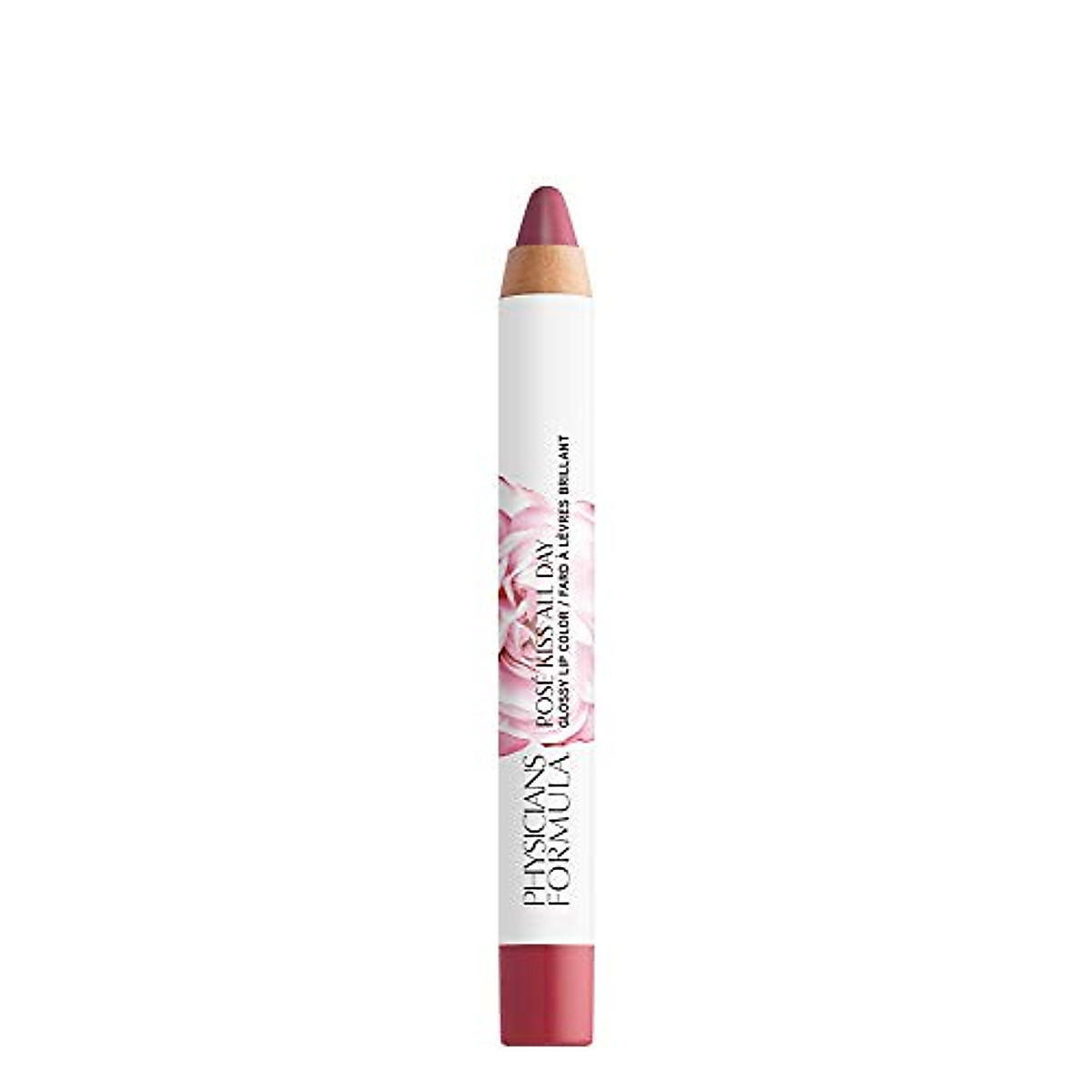Physicians Formula Rosé Kiss All Day Glossy Lipstick Lip Color Makeup, Red Blush Blushing Mauve | Dermatologist Tested, Clinicially Tested