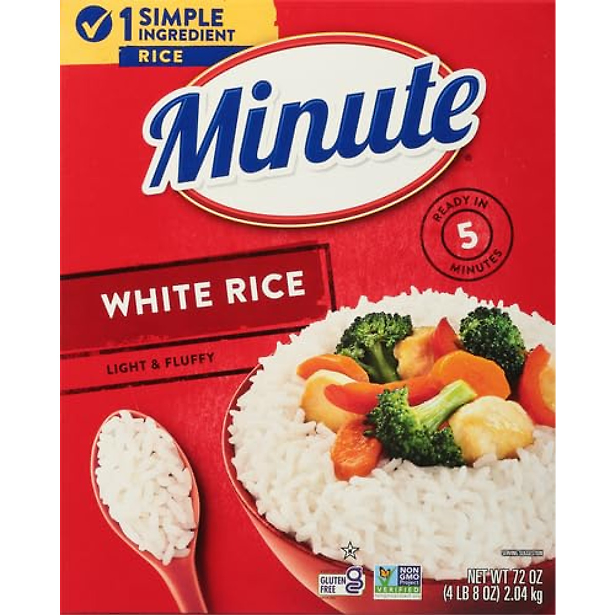 Minute White Rice, Instant White Rice for Quick Dinner Meals, 72-Ounce Box