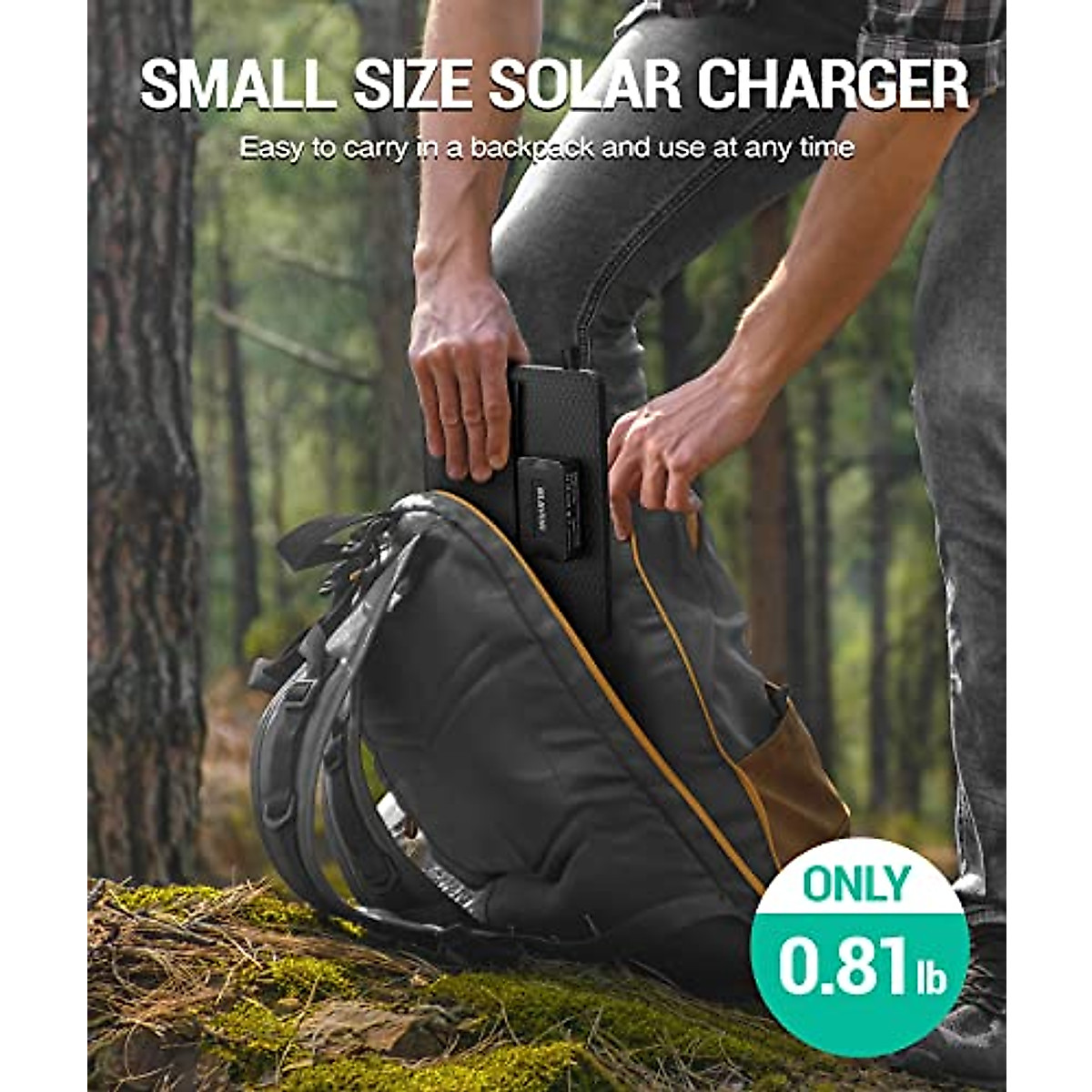 BLAVOR 10W Portable Solar Charger(5V/2A Max), Waterproof IP65 Foldable Solar Panel with Dual Smart USB Output Compatible with iPhone Xs/X/8/7, iPad, Samsung for Outdoor Hiking Camping Backpacking