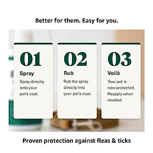 Pestie Flea & Tick Treatment for Pets, Plant-Powered Spray, Repels and Kills Fleas, Ticks and Mosquitos, Safe for Cats and Dogs, Easy Spray-On, Featuring Cedarwood, Peppermint, Thyme, and Rosemary
