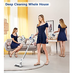 ORFELD Cordless Vacuum Cleaner, 22000Pa Powerful Cordless Vacuum 6 in 1, 35Mins Long Runtime, Lightweight & Ultra-Quiet Stick Vacuum for Hardwood Floor Carpet Pet Car Cleaning