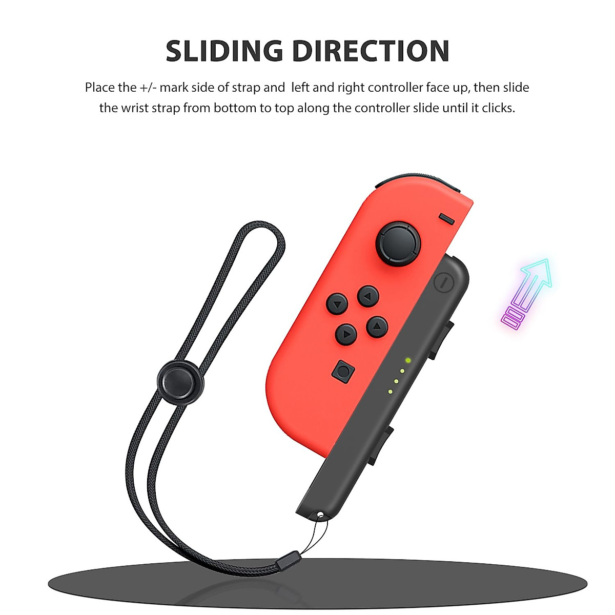 D.Gruoiza Strap Compatible with Switch Joycon Straps, Replacement for Wrist Straps 2 Pack Support Adjustable Tightness (Black)