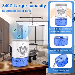 Dehumidifiers for Home 34 OZ Small Dehumidifiers for Room with Auto Shut Off, Mini Dehumidifiers for Bedroom Bathroom Closet Desktop Office RV