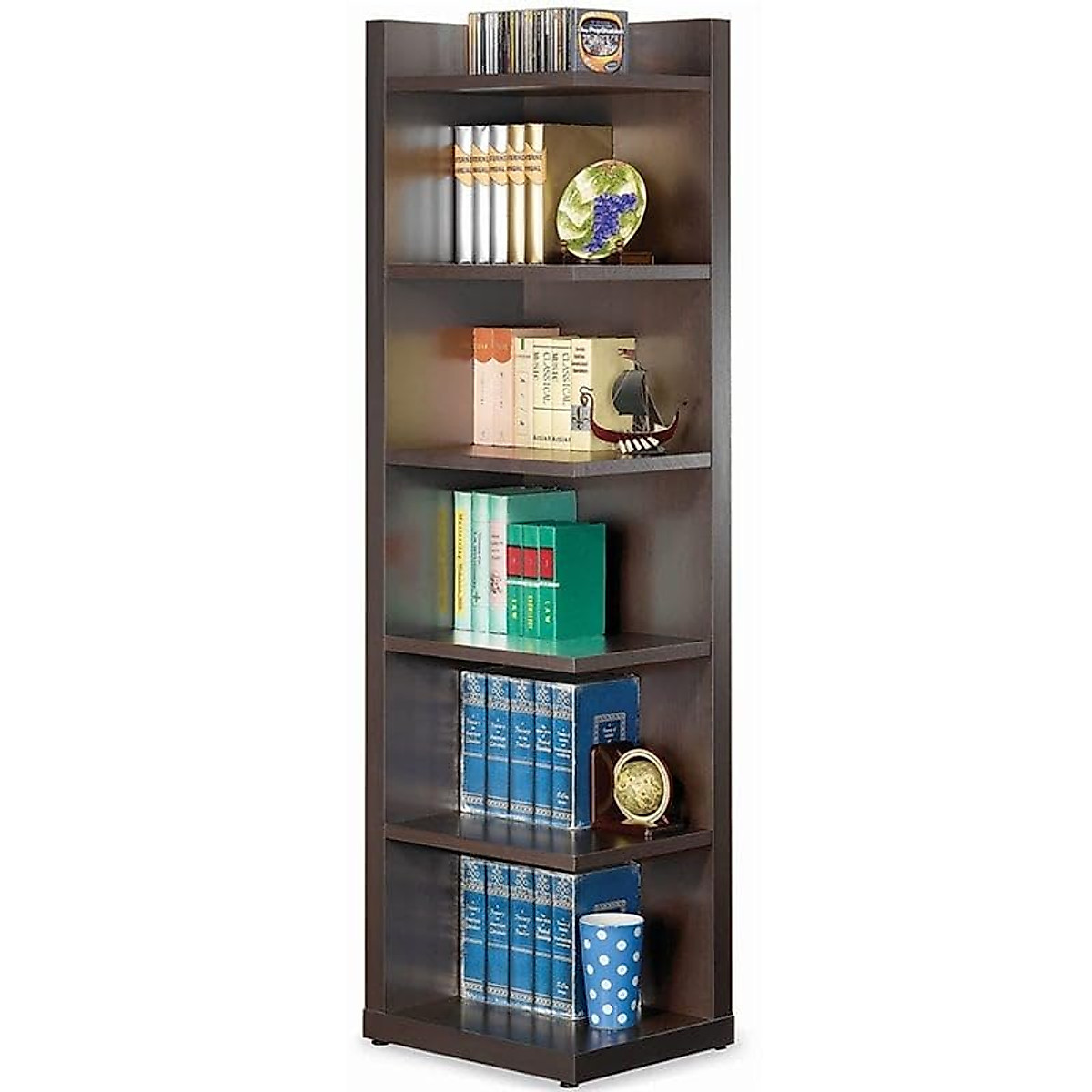 Coaster Furniture Corner Bookcase Cappuccino 800270