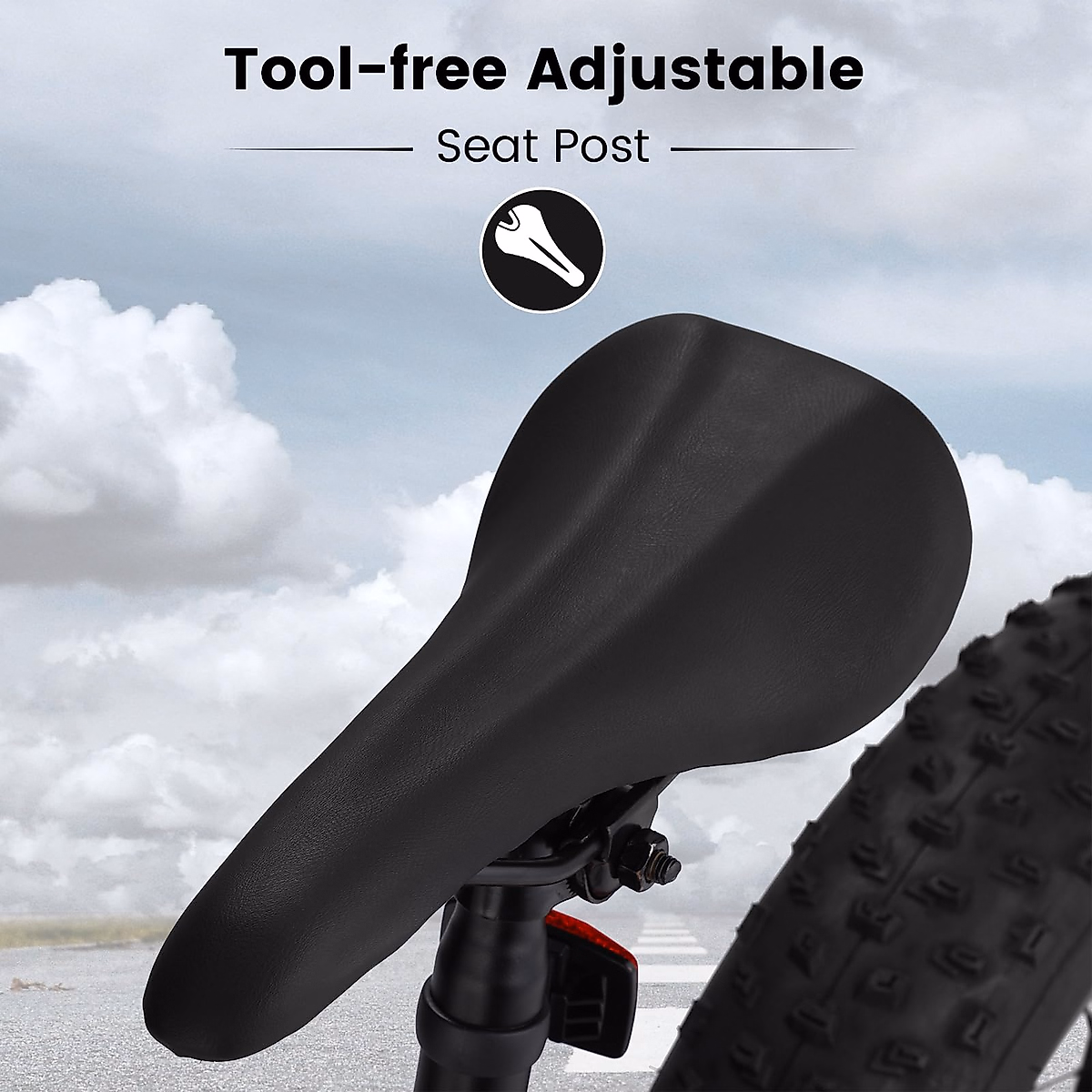 Elecony Ecarpat 20/24/26 Inch Fat Tire Mountain Bikes 7-Speed with Mechanical Disc Brakes Front Suspension, Mens Womens All Terrain Mountain Winter Snow Bicycles