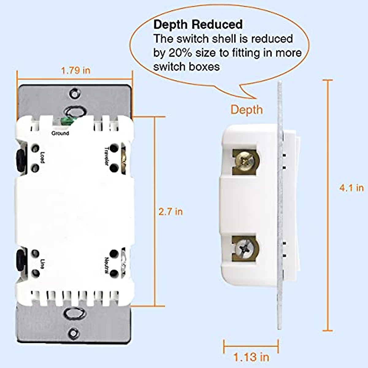 3-Way/Single Pole Smart WiFi Light Switch, Needs Neutral Wire, On/Off Control, in-Wall, No Hub Required, Compatible with Alexa/Google Home, ETL and FCC Listed (WF30S)