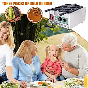 Waffle Maker, 3000w Round Waffle Maker Electric Waffle Maker Machine, Commercial Stainless Steel Waffle Maker, Nonstick Waffle Maker Pancake Maker, Muffins Baking Machine for Restaurant