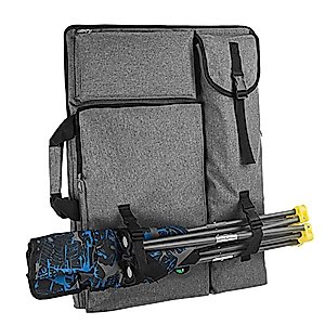 4K Artist Portfolio Case Waterproof Drawing Board Backpack Adjustable Large Canvas Shoulder Bag Sketching Art Supplies Carry Bag Travel Tote Artist Portfolio for Drawing Pad Artwork Project