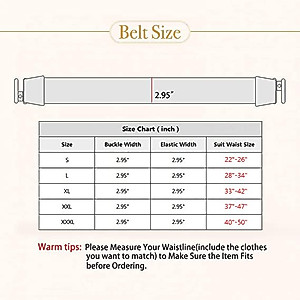 VOCHIC Wide Elastic Plus Size Belt for Women Cinch Waist Belt Stretch Waistband, Red, XL(33"- 42")