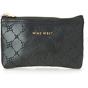 Nine West Women's Toiletries Bag - Travel Makeup and Toiletries Matching Accessories Set - Makeup Organizer Case Set, Size One Size, Black