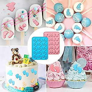Webake Baby Feet Mold Baby Onesie Baby Bottle Pacifier Molds, Bite Size Silicone Chocolate Candy Molds Gummy Mould for Baby Shower Party Cake Decoration Cupcake Topper