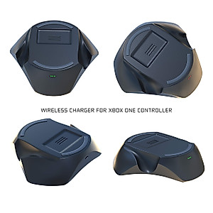 Skywin Wireless Charging Station and Play and Charge Pack for Xbox One Controller - Qi Charging Controller Stand and Play and Charge Wireless Charging Battery Pack Compatible with Xbox ONE