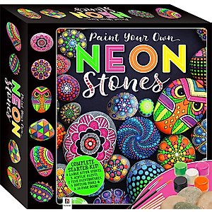 Paint Your Own Neon Stones-This Complete Starter Kit includes all you need to create Vibrant, Three-Dimensional Art to display in your Home or Garden