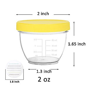 Youngever 18 Sets Baby Food Storage, 2 Ounce Baby Food Containers with Lids, 9 Pink Colors, with Lids Labels