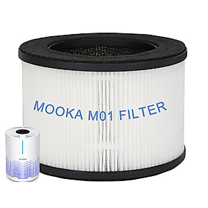 MOOKA Genuine True H13 HEPA Air Filters Replacement for M01 Purifier, Removes Dust, Smoke, Odor, Dander, Pollen, 1 Pack