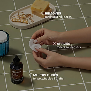 Cliganic Premium Cotton Rounds | Makeup Remover Pads, Hypoallergenic, Lint-Free | 100% Pure Cotton (6 Pack)