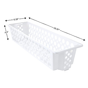 Organize Your Home Long Slide-It Baskets, 3 Pack, Stacking and Sliding Modular Storage, Great Organizing Bins for Pantry, Closet, Bedroom, Office, and all Storage, 21” x 6.3” x 4.4”