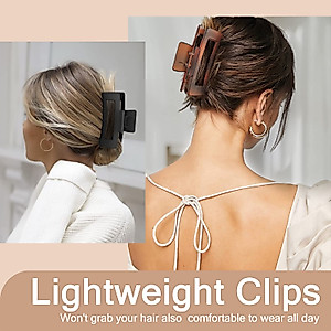 Dyrec Hair Clip, 8 Pack 4.3" Large Hair Clips for Women & Girls, Strong Hold Matte Claw Hair Clips for Thick Hair & Thin Hair, 90s Jaw Clips, 2 Styles, Including Bow