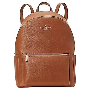 Kate Spade New York Women's Leila Pebbled Leather Large Dome Backpack Bag, Warm Gingerbread