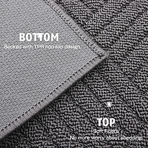 Syalife Door Mat Indoor Doormat, Non-Slip Resist Dirt Entryway Rug Entrance Mat, Dog Door Mat, Super Absorbent Welcome mat for Muddy Wet Shoes and Paws, 20"x31.5", Grey 01