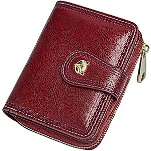 FOXLOVER RFID Credit Card Holder for Women, Ladies Small Leather Credit Card Case Security Accordion Wallet
