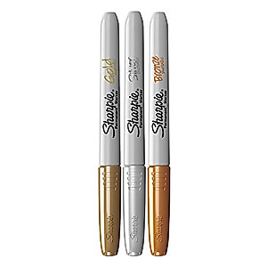 SHARPIE Permanent Markers | Fine Tip | Assorted Metallic Colours | 3 Count