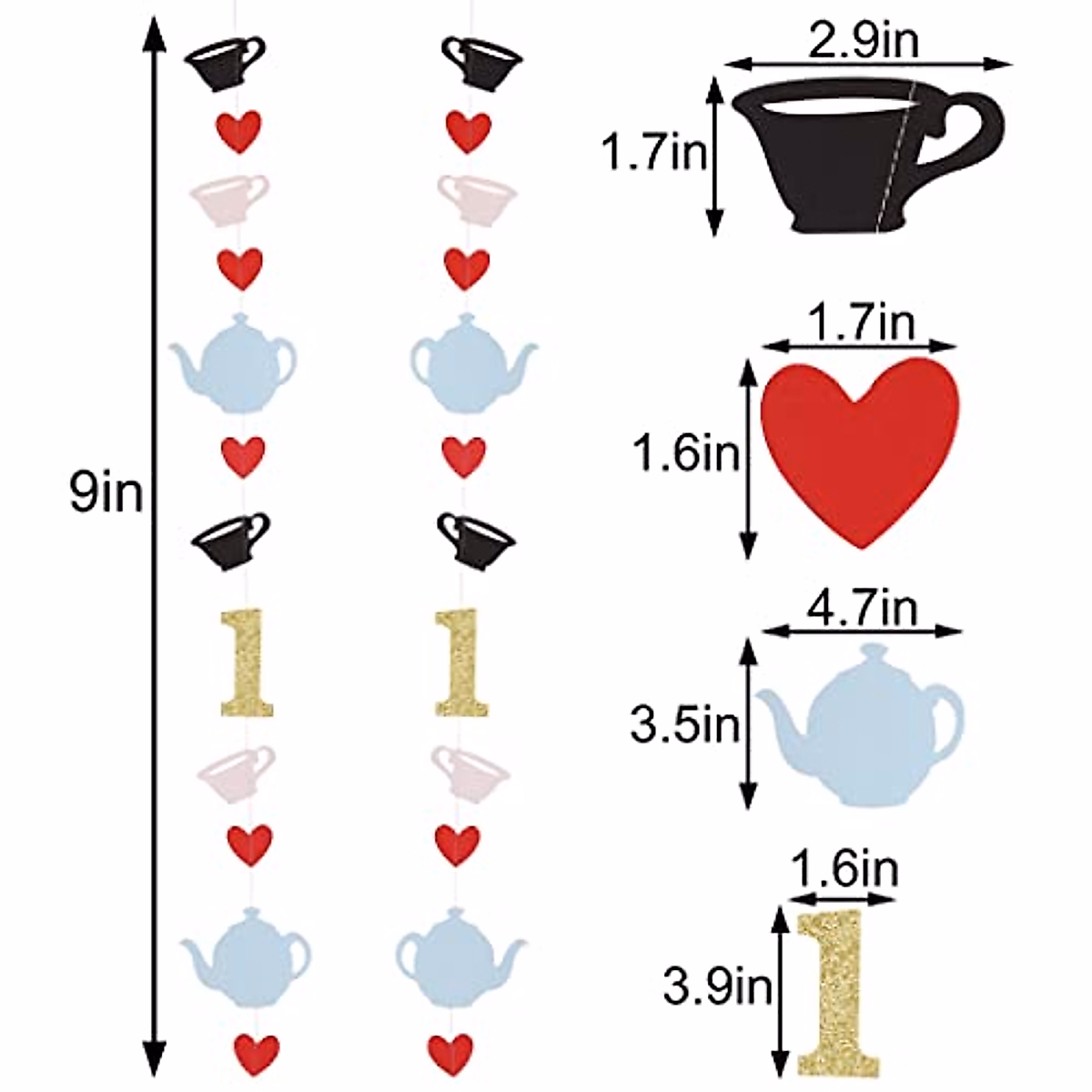 Alice In Onederland Banner For Wall Decor - Tea For Two Birthday Decorations, First Birthday Photo Backdrop,blue Wonderland For 1st Birthday Party Surprise