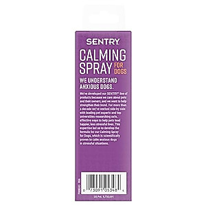 SENTRY PET Care Sentry Calming Spray for Dogs, Uses Pheromones to Reduce Stress, Easy Spray Application, Helps Dogs with Separation, Travel, Loud Noises, and Anxiety, Packaging May Vary