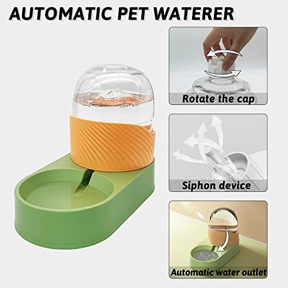BNOSDM Automatic 2 Pcs Cat Dog Feeders Cat Food and Water Dispenser Set 2L Gravity Pet Food Feeder Water Bowl Dispenser, Self Feeding Station for Cat Puppy Small Dog