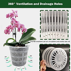 Tialero Orchid Pot, 12 Pack Orchid Pots with Holes, 4 Each of 4.5in, 5.5in and 6.3in Clear Orchid Pots for Repotting, Breathable Slotted Orchids Planter (4Pcs 6.3in+ 4Pcs 5.5in+ 4Pcs 4.5in)