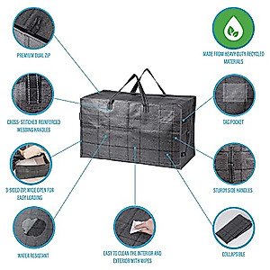 VENO 2 Pack Large Insulated Reusable Grocery Bag w/ Cardboard Bottom, Food Delivery, Heavy Duty, Collapsible (BLK Windowpane)